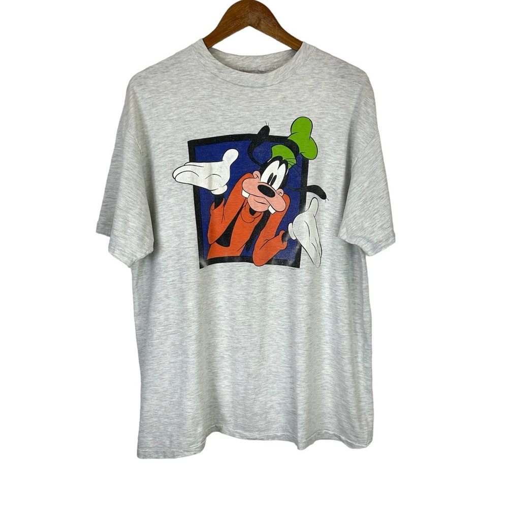 Vintage Goofy Disney Single Stitch Light Gray T-Shirt… - Gem